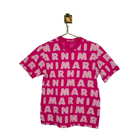 Marni | Shirts & Tops | Marni Allover Logo Print Tshirt In Love Potion ...